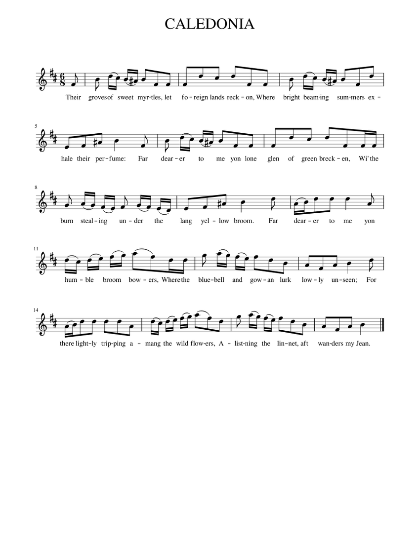 CALEDONIA Sheet Music for Piano (Solo) Easy | MuseScore.com