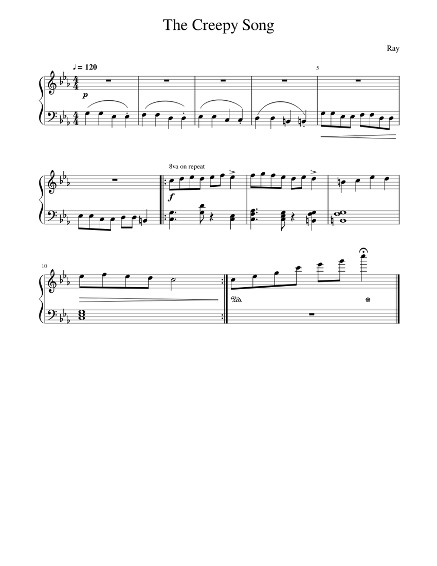 The_Creepy_Song Sheet music for Piano (Solo) Easy | Musescore.com