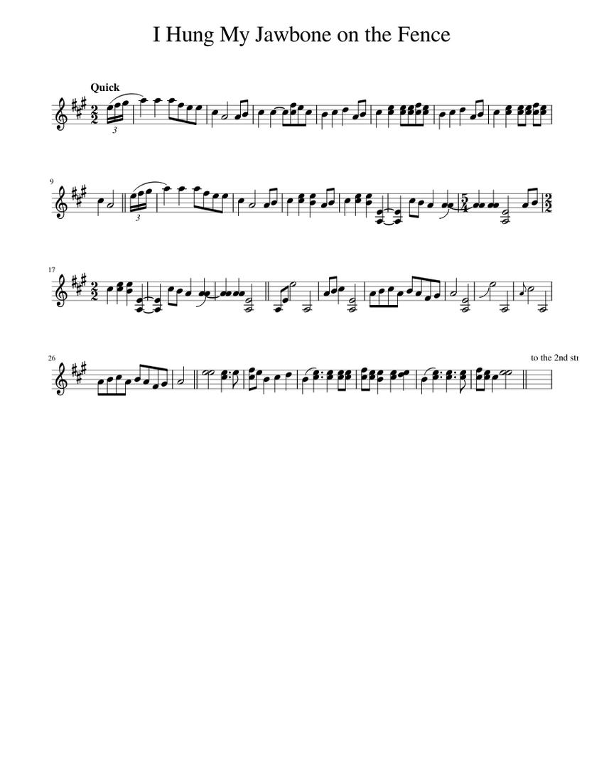 I Hung My Jawbone on the Fence Sheet music for Piano (Solo) | Musescore.com
