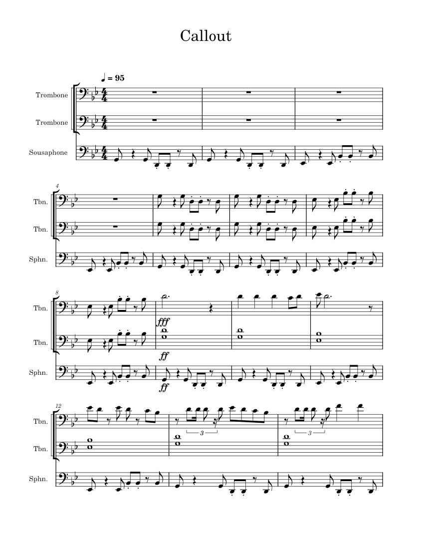 Callout Sheet music for Trombone, Brass (other) (Brass Trio ...