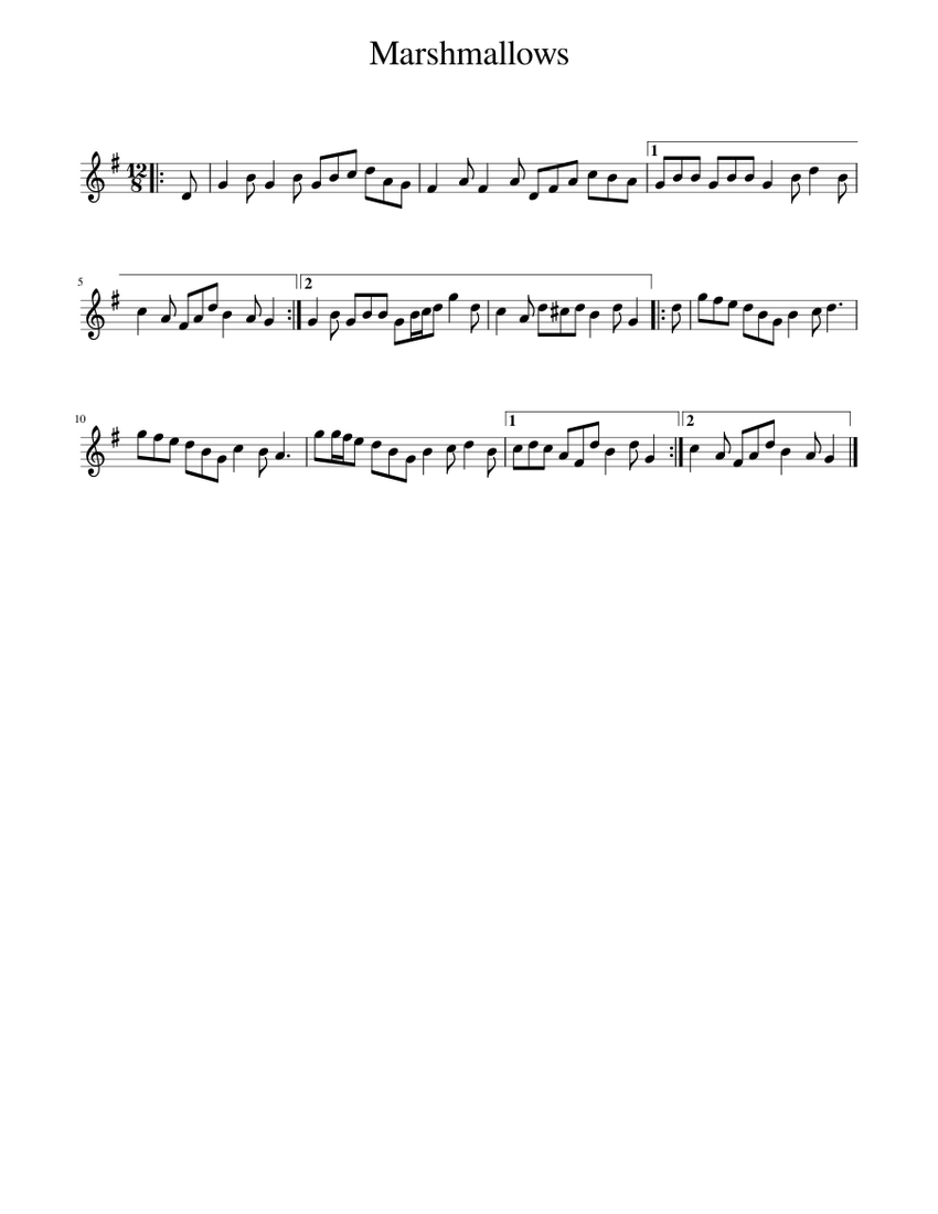 Marshmallows Sheet Music for Piano (Solo) Easy | MuseScore.com