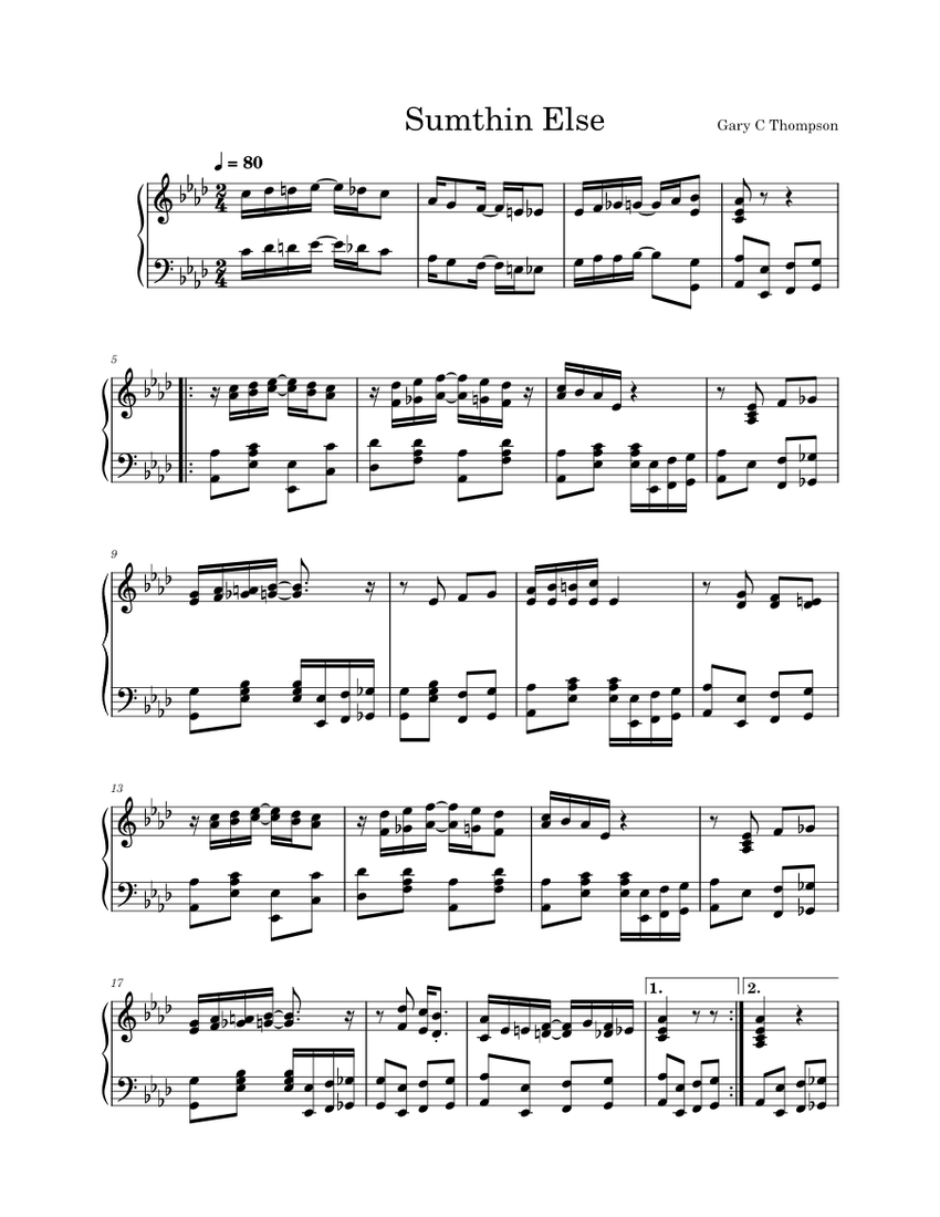 Sumthin_Else Sheet music for Piano (Solo) | Musescore.com