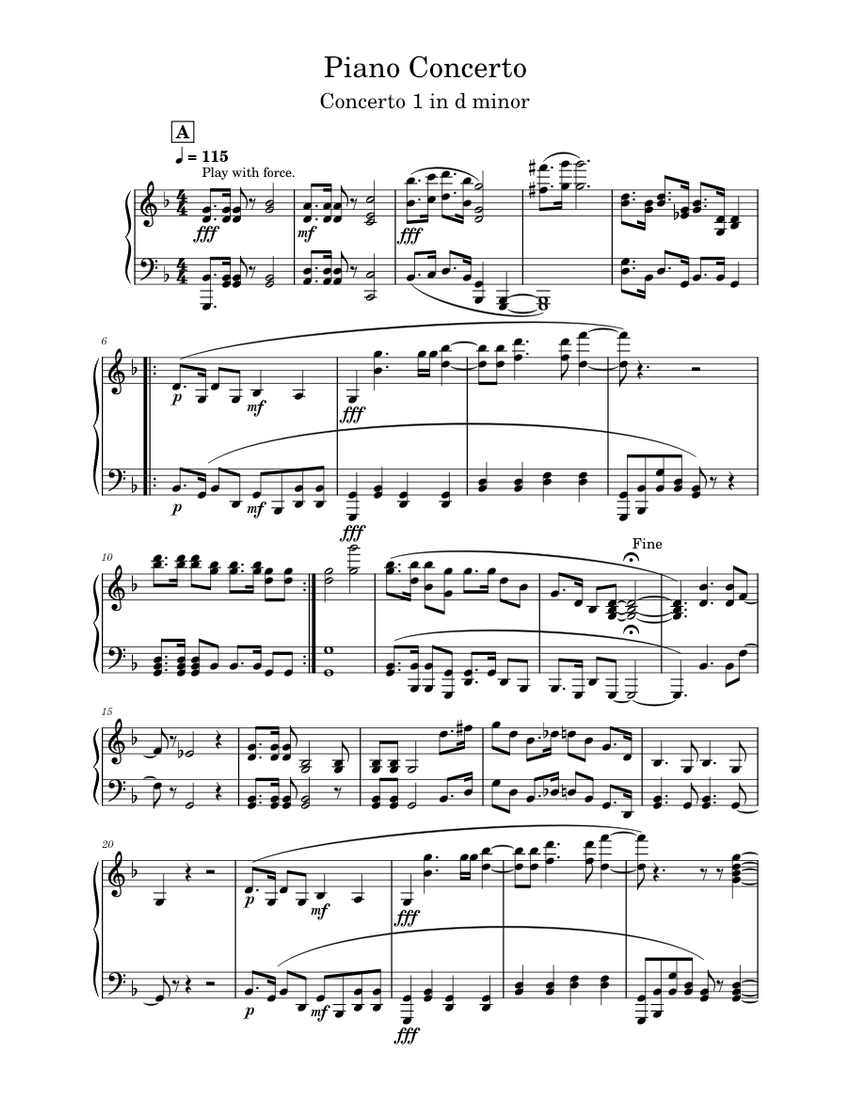 Piano Concerto Sheet music for Piano (Solo) | Musescore.com