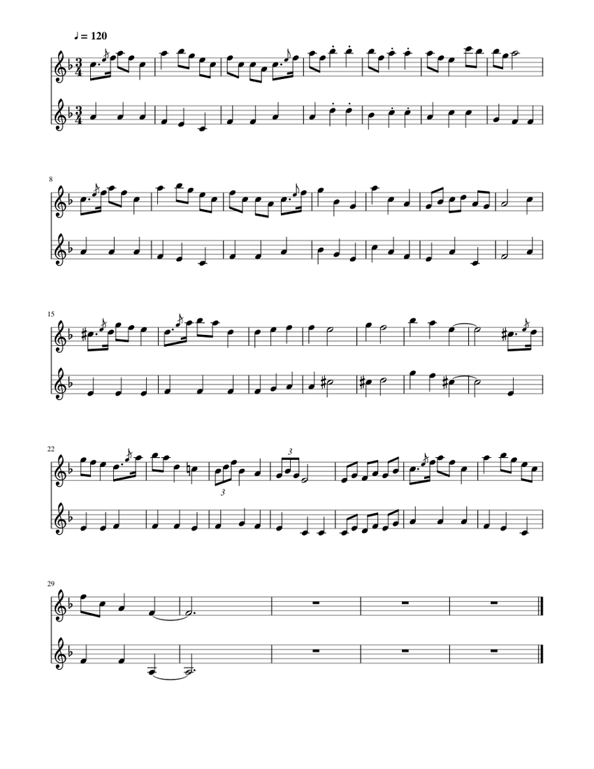 duett Sheet music for Flute (Woodwind Duet) | Musescore.com