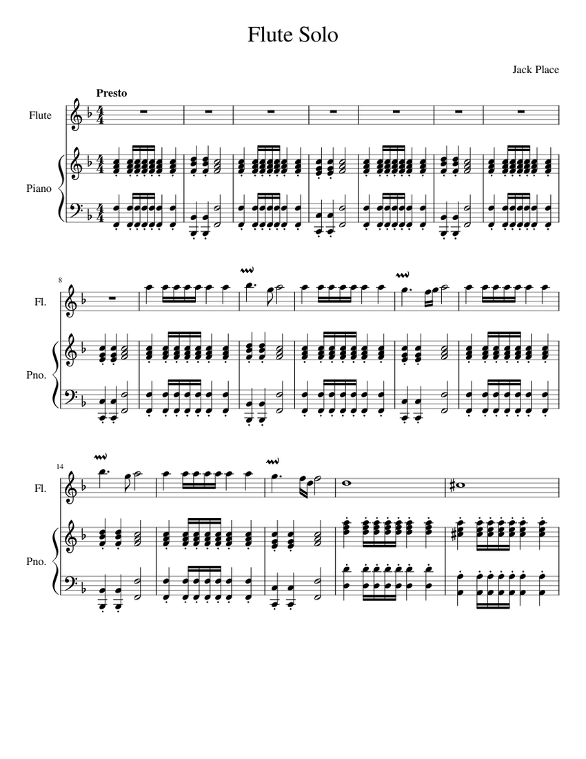 Very Easy Flute_Solo Sheet Music for Piano, Flute (Solo) | MuseScore.com