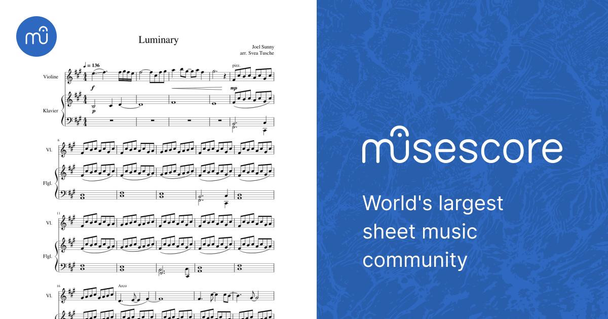 Luminary – Joel Sunny Sheet Music for Piano, Violin (Mixed Duet ...