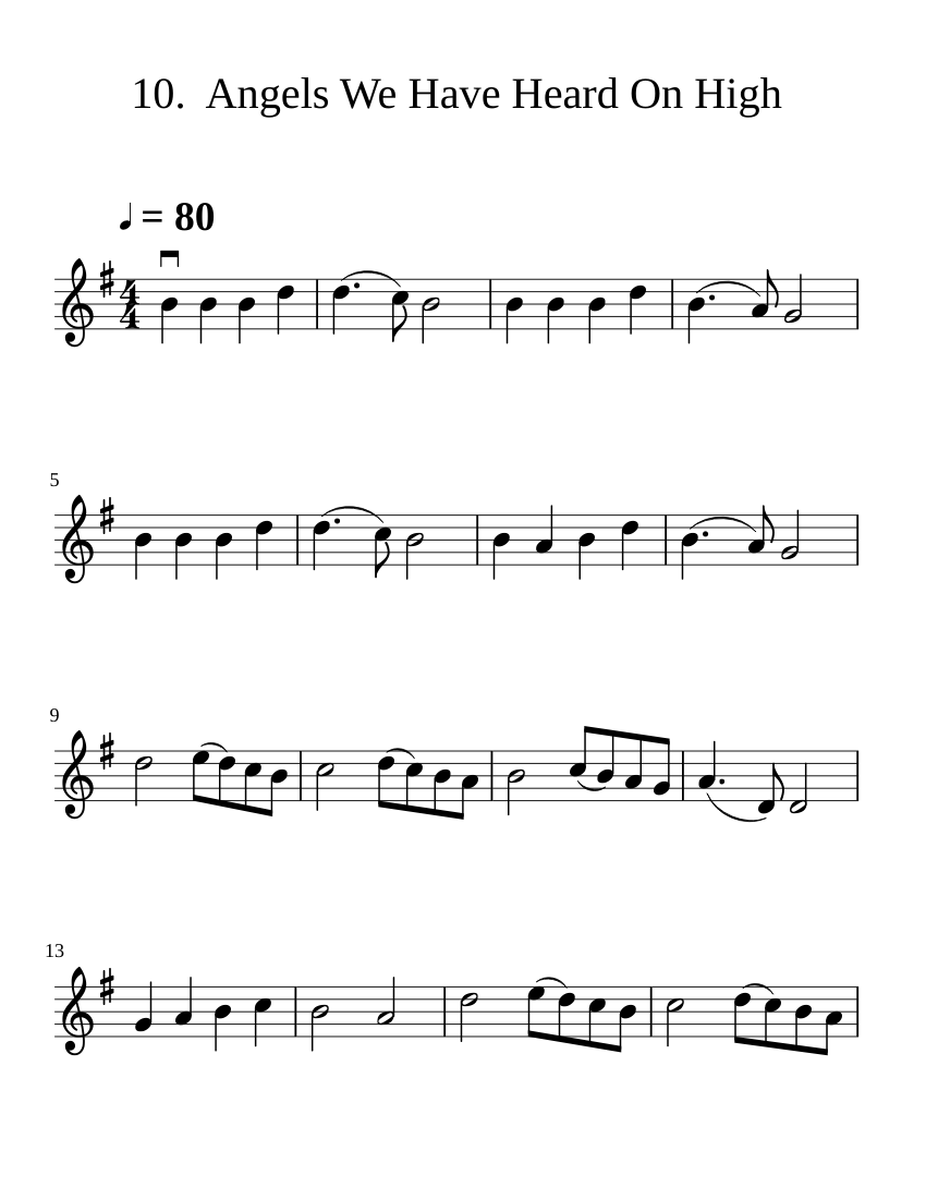 Elementary 2 (Violin) , 10. Angels We Have Heard On High Sheet music ...