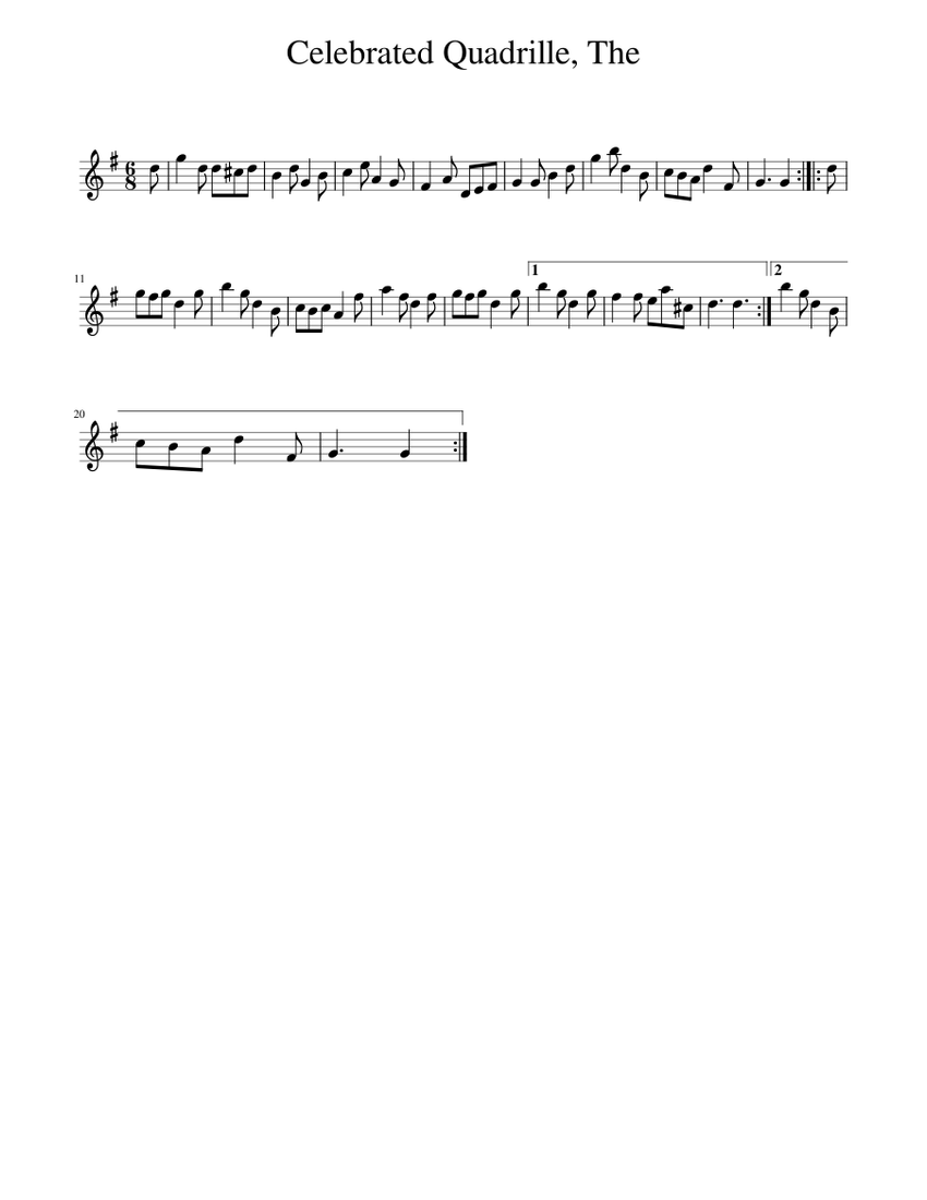 The Celebrated Quadrille Sheet music for Piano (Solo) Easy | Musescore.com