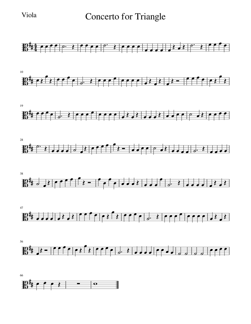 Concerto for Triangle Viola Sheet music for Viola (Solo) | Musescore.com