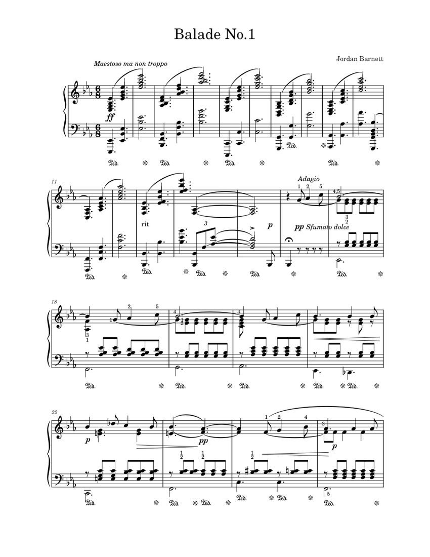 Ballade no.1 Sheet music for Piano (Solo) | Musescore.com