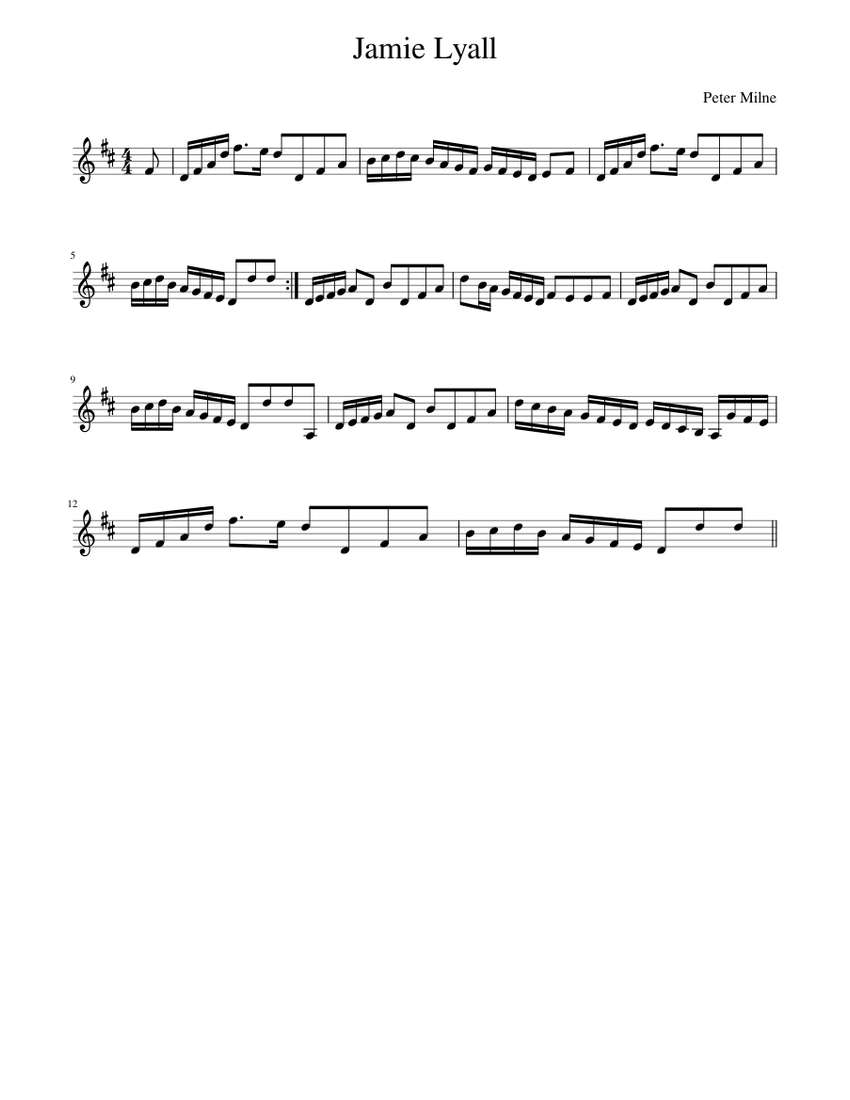 Peter Milne - Jamie Lyall Sheet music for Piano (Solo) | Musescore.com