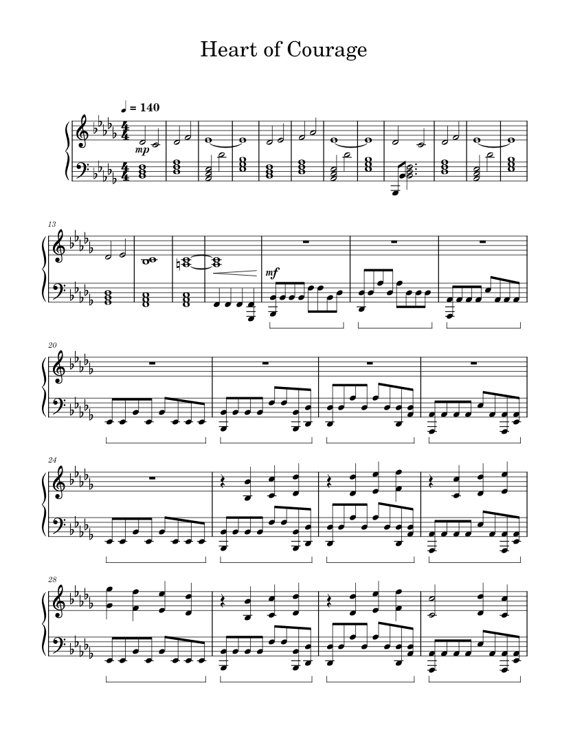 Heart of Courage – Two Steps From Hell Sheet music for Piano (Solo ...