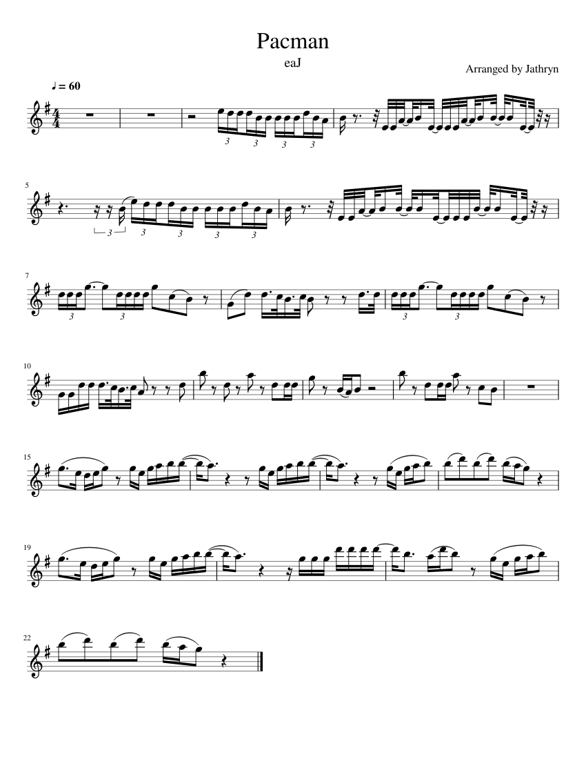 Pacman - eaJ (Flute) Sheet music for Flute (Solo) | Musescore.com