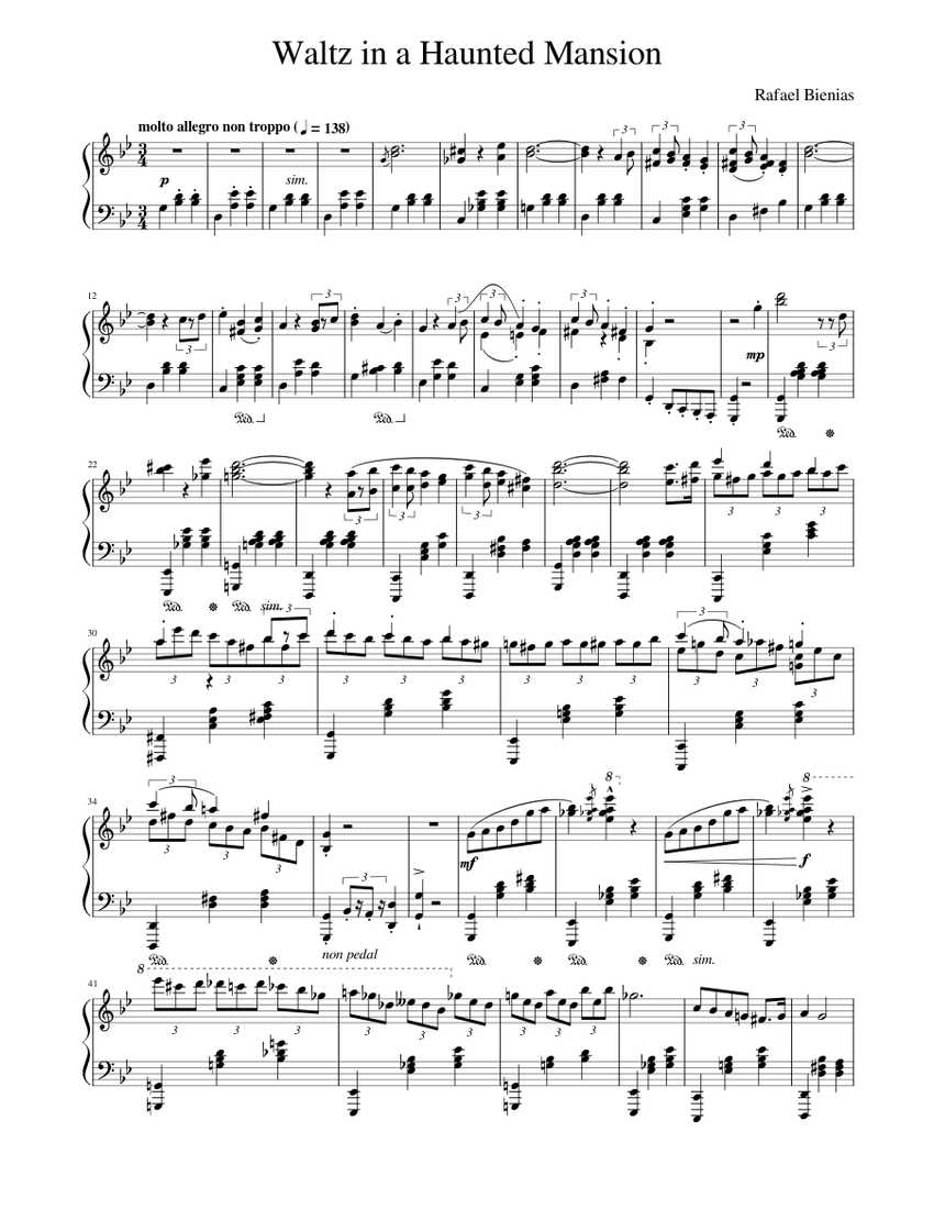 Waltz in a Haunted Mansion Sheet Music for Piano (Solo) | MuseScore.com