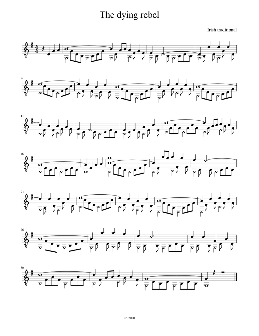 The dying rebel Sheet music for Guitar (Solo) | Musescore.com