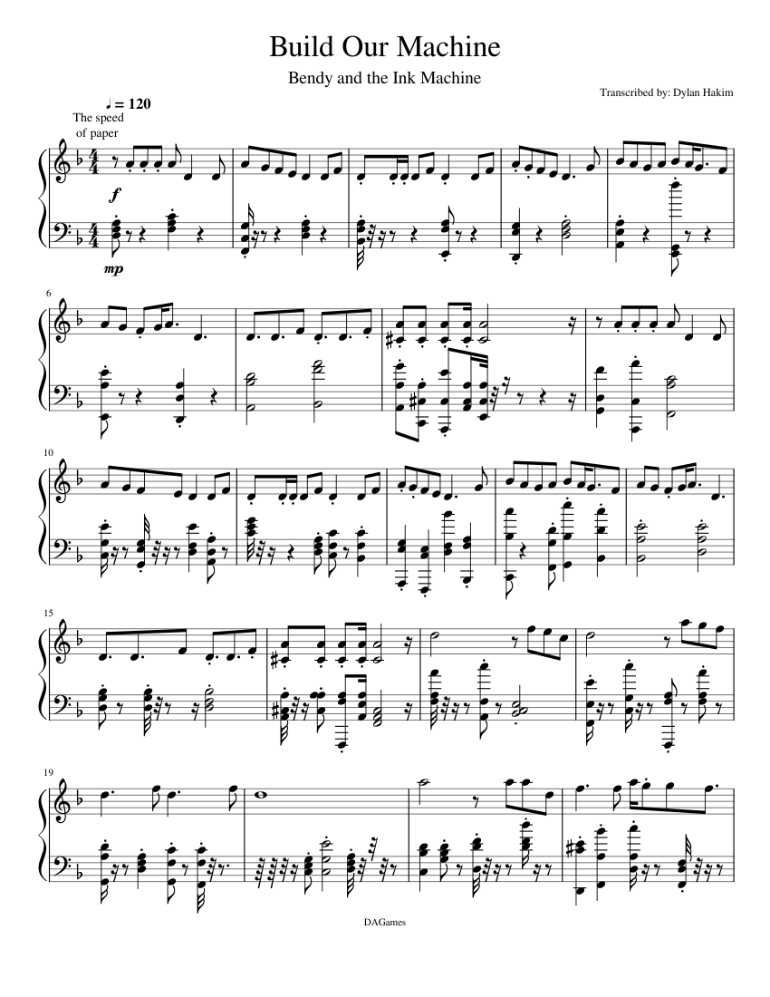 Build_Our_Machine Sheet music for Piano (Solo) | Musescore.com