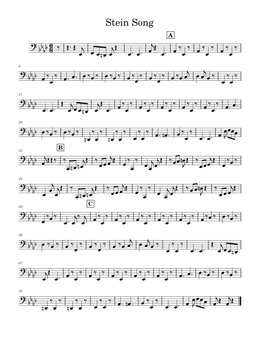 Stein Song – Rudy Valley Sheet music for Tuba (Solo) | Musescore.com