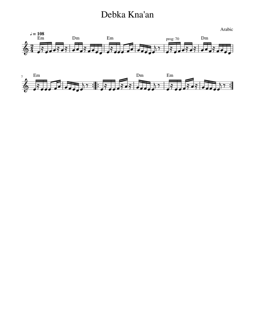 Arabic - Debka Kna'an Sheet music for Woodwinds (other) (Solo ...