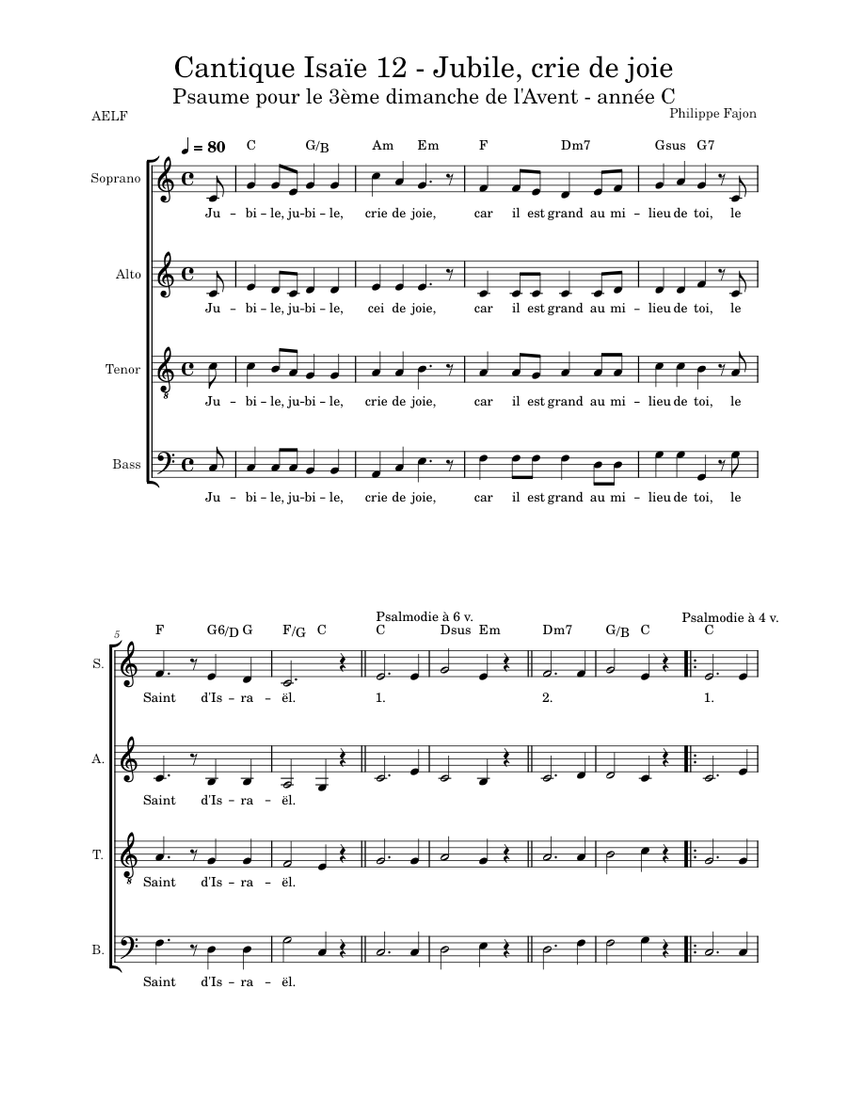 Isaie 12 - 3e Avent C - Jubile, jubile - piano tutorial