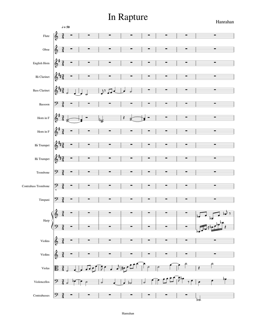 In Rapture Sheet music for Trombone, Flute, Oboe, Clarinet in b-flat ...
