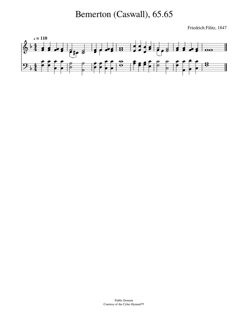 Glory be to jesus - Friedrich Filitz Sheet music for Piano (Piano Duo ...