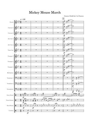 Play Official version of Mickey Mouse March Sheet Music by Jimmie Dodd ...
