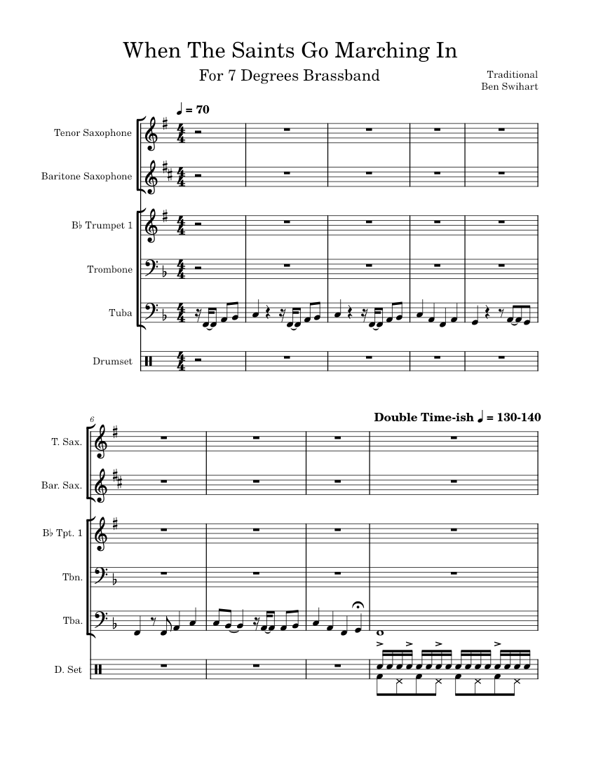 When the Saints Go Marching In Sheet Music for Trombone, Tuba ...