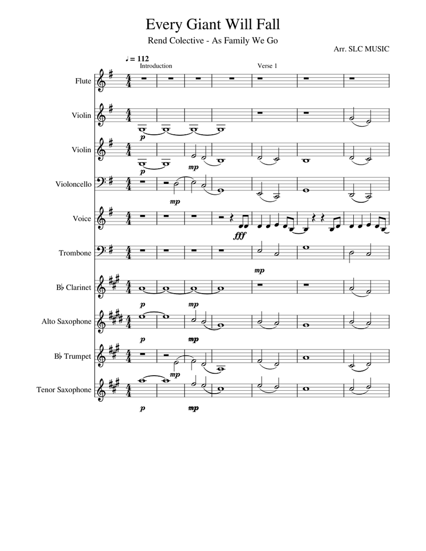 Every giant will fall - Rend Collective Sheet Music for Trombone ...