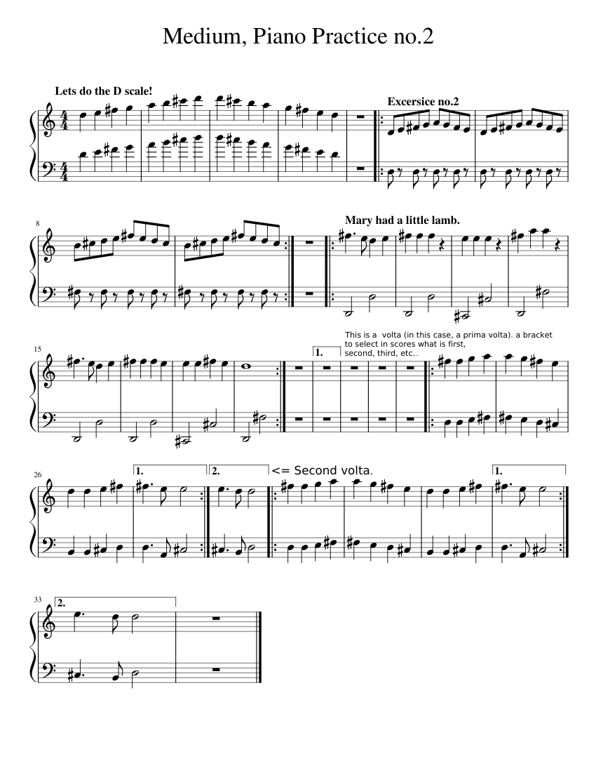 Medium! Piano Practice no.2 Sheet music for Piano (Solo) Easy ...