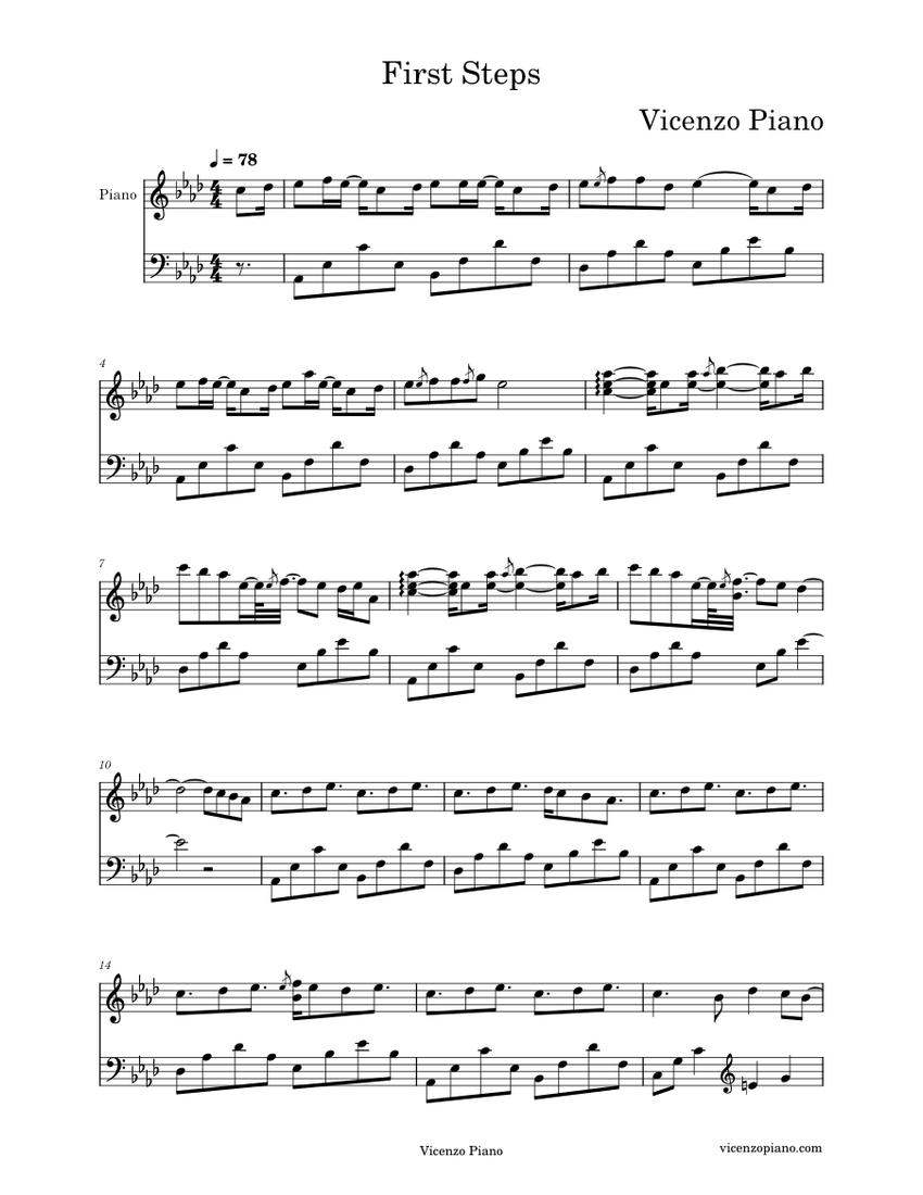 First Steps - Vicenzo Piano Sheet music for Piano (Solo) | Musescore.com