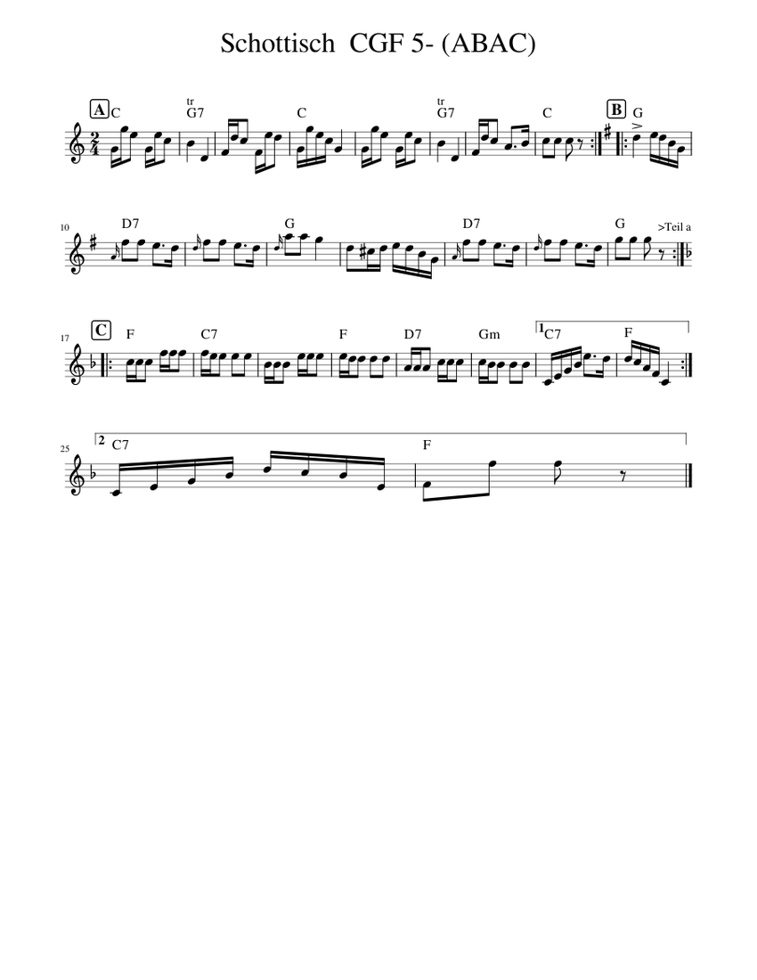 Schottisch CGF 5- (ABAC) Sheet music for Accordion (Solo) | Musescore.com