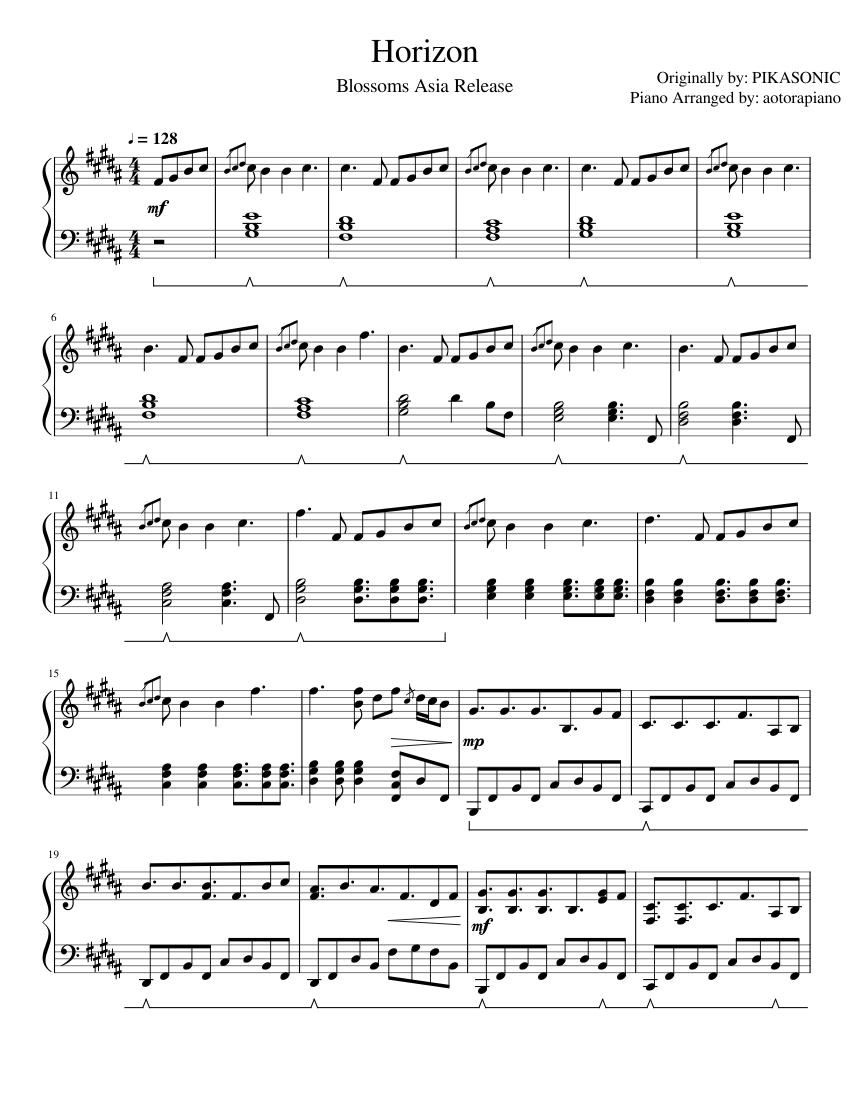 Horizon Sheet music for Piano (Solo) | Musescore.com