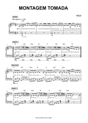 MONTAGEM TOMADA – MXZI Sheet Music for Piano (Solo) easy | MuseScore.com
