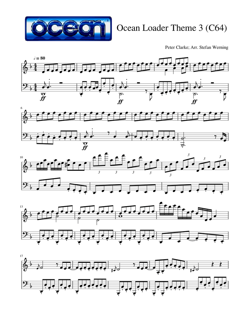 Ocean Loader Theme 3 (C64) Sheet Music for Piano (Solo) | MuseScore.com