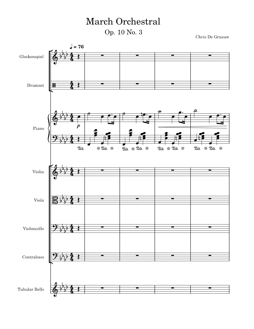 March Orchestral - piano tutorial