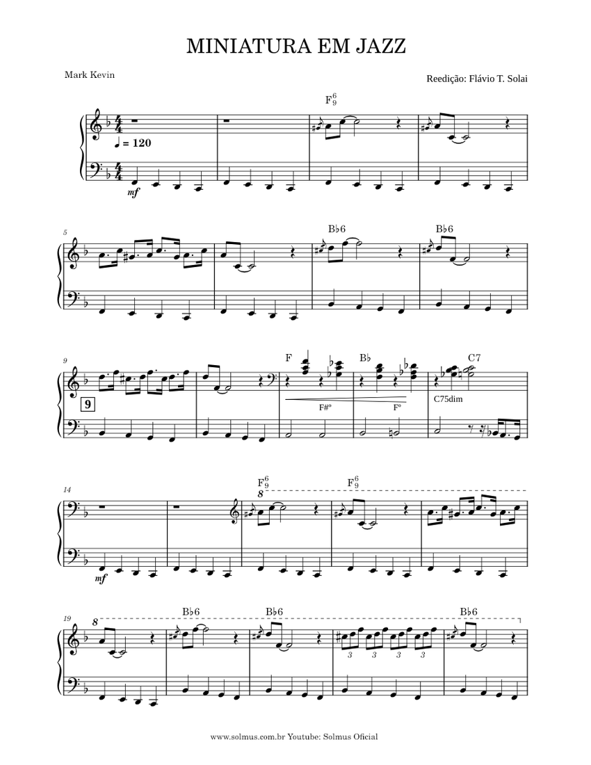 Miniatura Em Jazz – Mark Kevin Sheet music for Piano (Solo) | Musescore.com