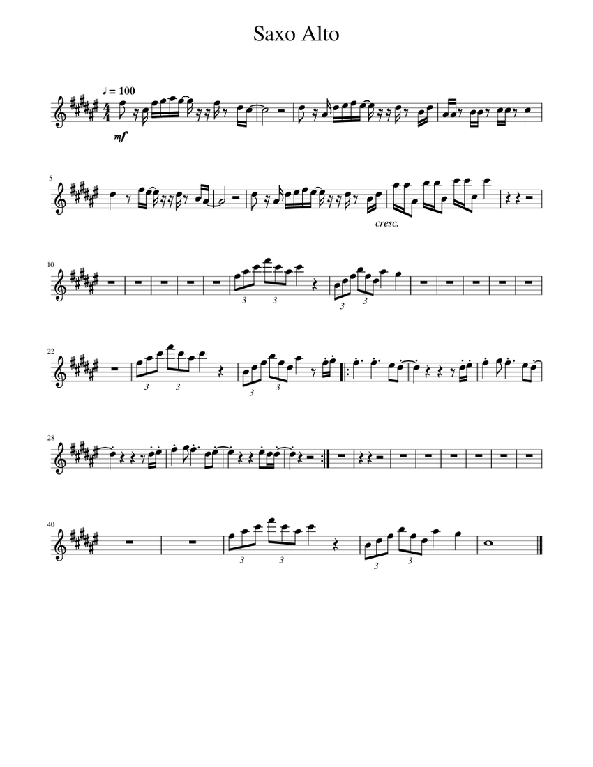 Saxo_Alto Sheet music for Saxophone alto (Solo) | Musescore.com