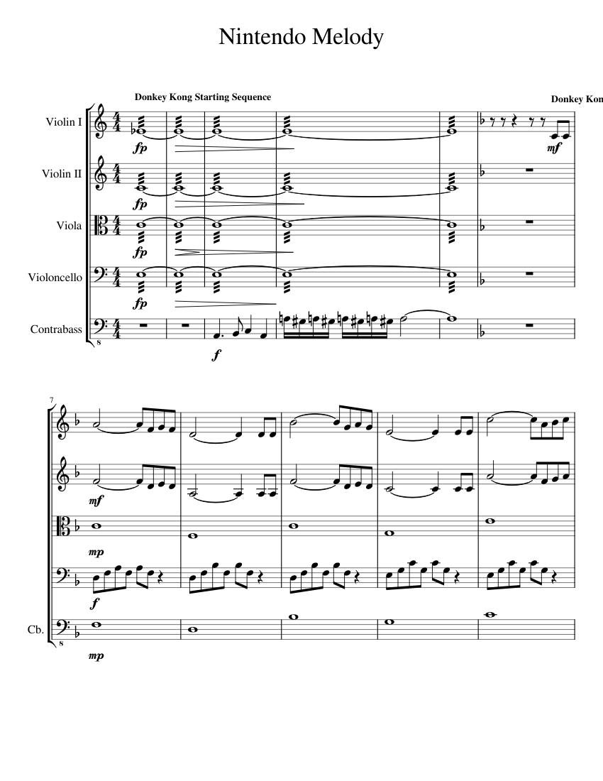 The ULTIMATE Nintendo Medley for String Orchestra (WIP) Sheet music for ...