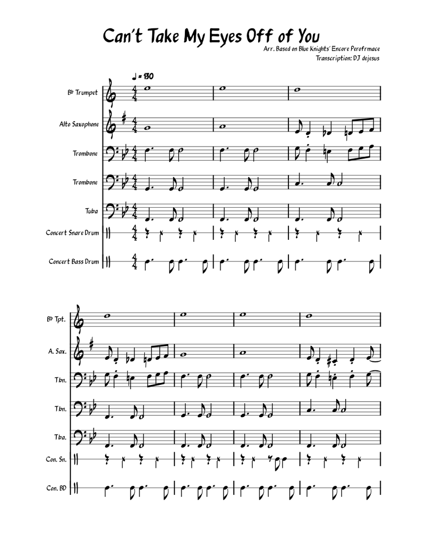 Cant take my eyes off you – Frankie Valli scJ59755 Sheet music for ...