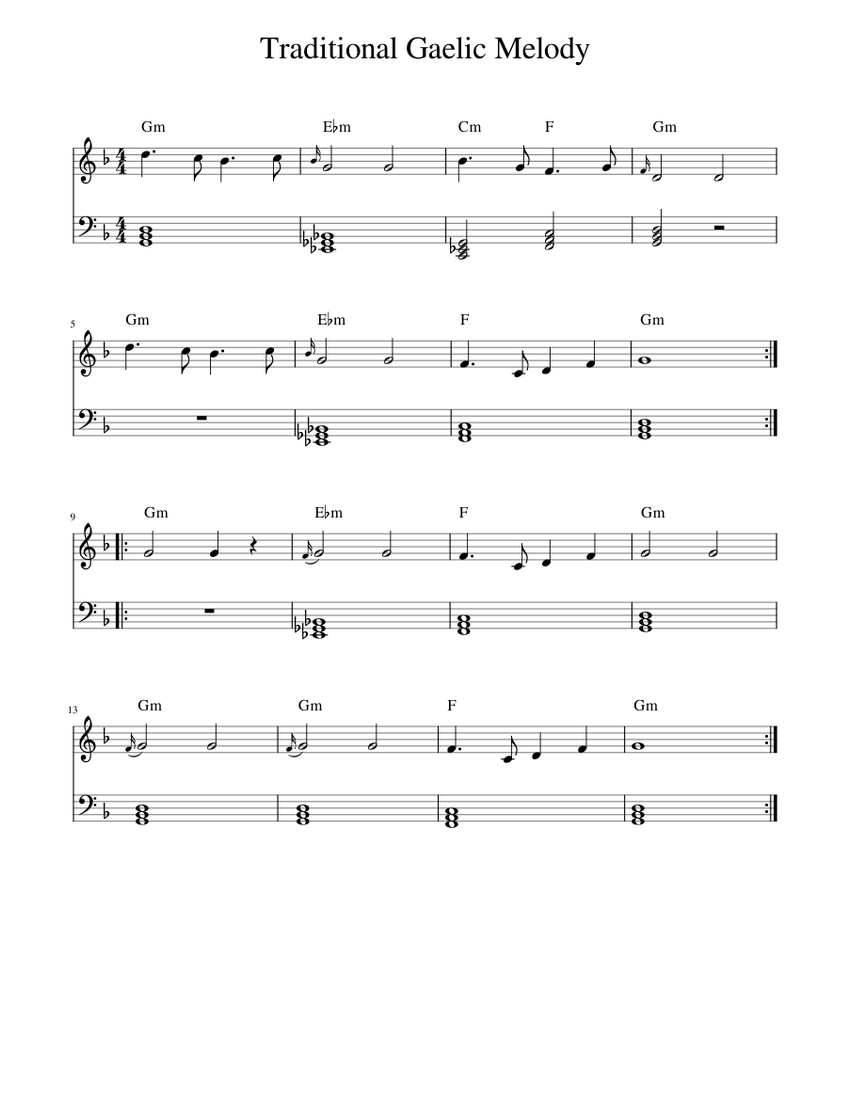 Traditional Gaelic Melody Sheet music for Bassoon (Solo) | Musescore.com