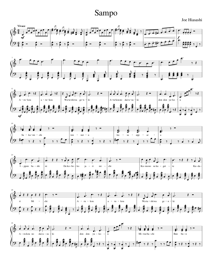 Sampo (With lyrics) Sheet Music for Piano (Solo) | MuseScore.com