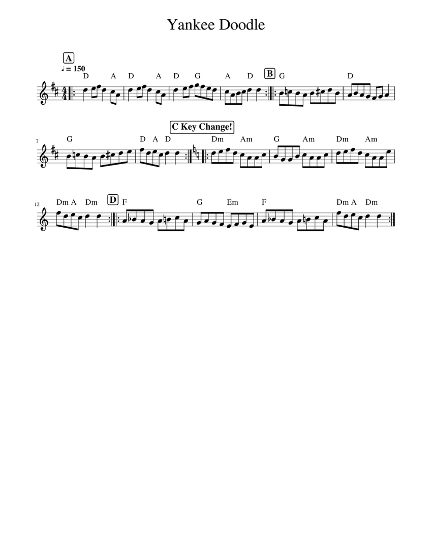 Yankee Doodle Sheet music for Piano (Solo) Easy | Musescore.com