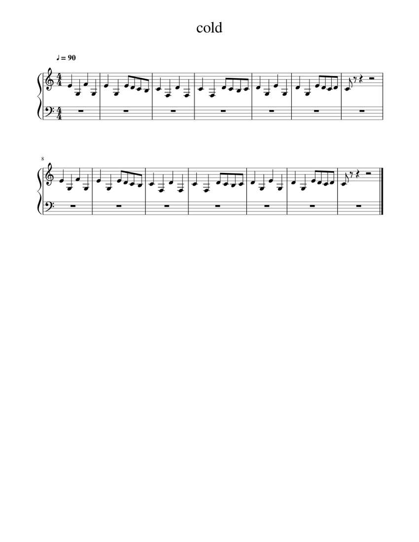 cold Sheet music for Piano (Solo) Easy | Musescore.com