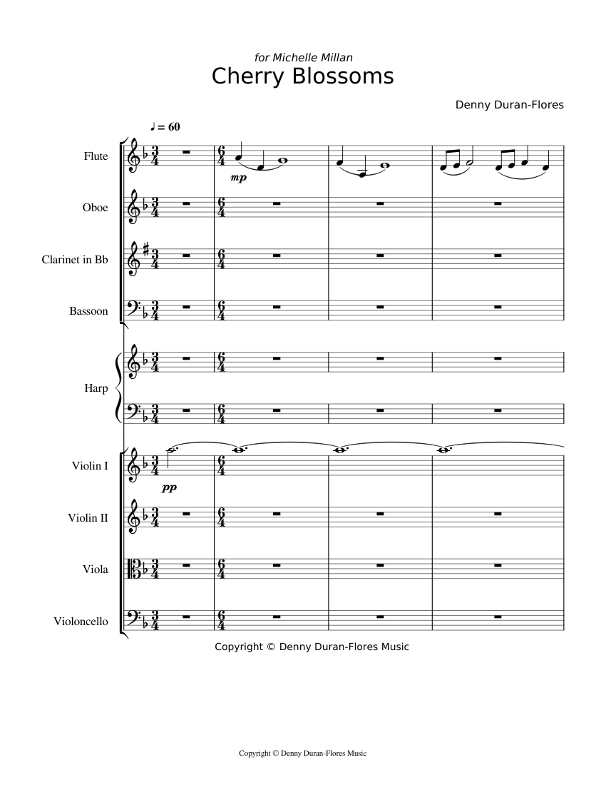 Cherry Blossoms Sheet music for Flute, Oboe, Bassoon, Viola & more ...