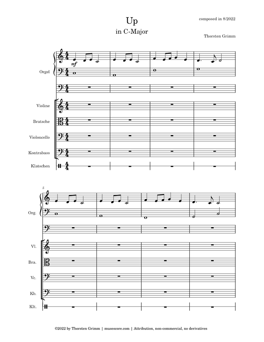 Up Sheet music for Organ, Contrabass, Violin, Viola & more instruments ...