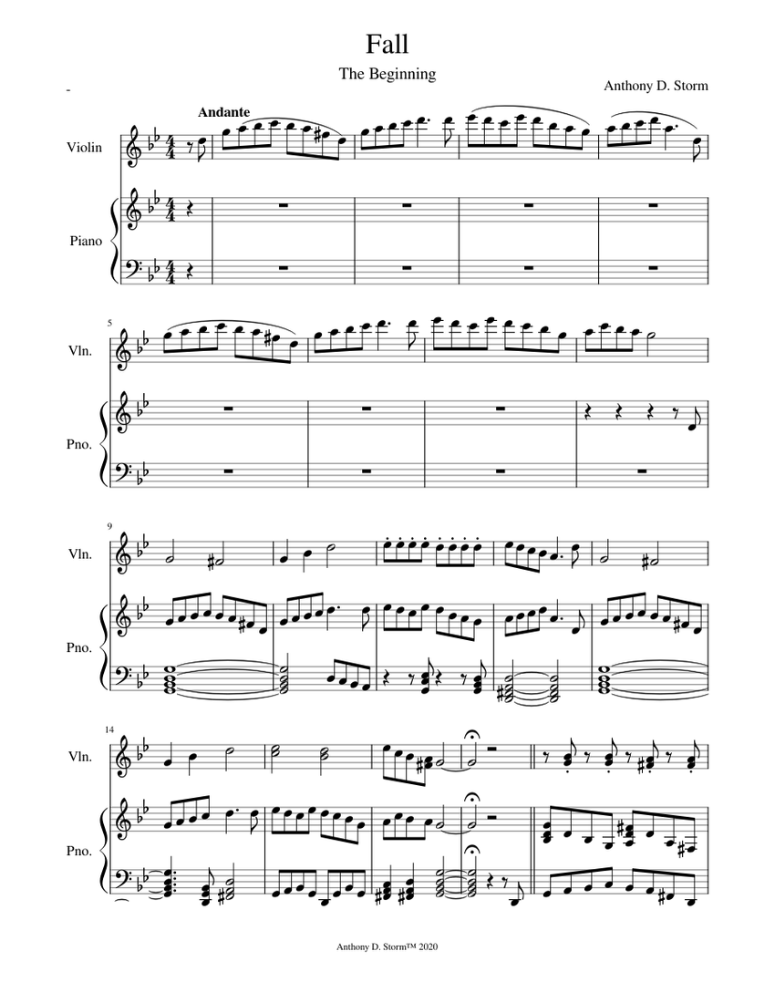 Fall Sheet music for Piano, Violin (Piano Duo) | Musescore.com