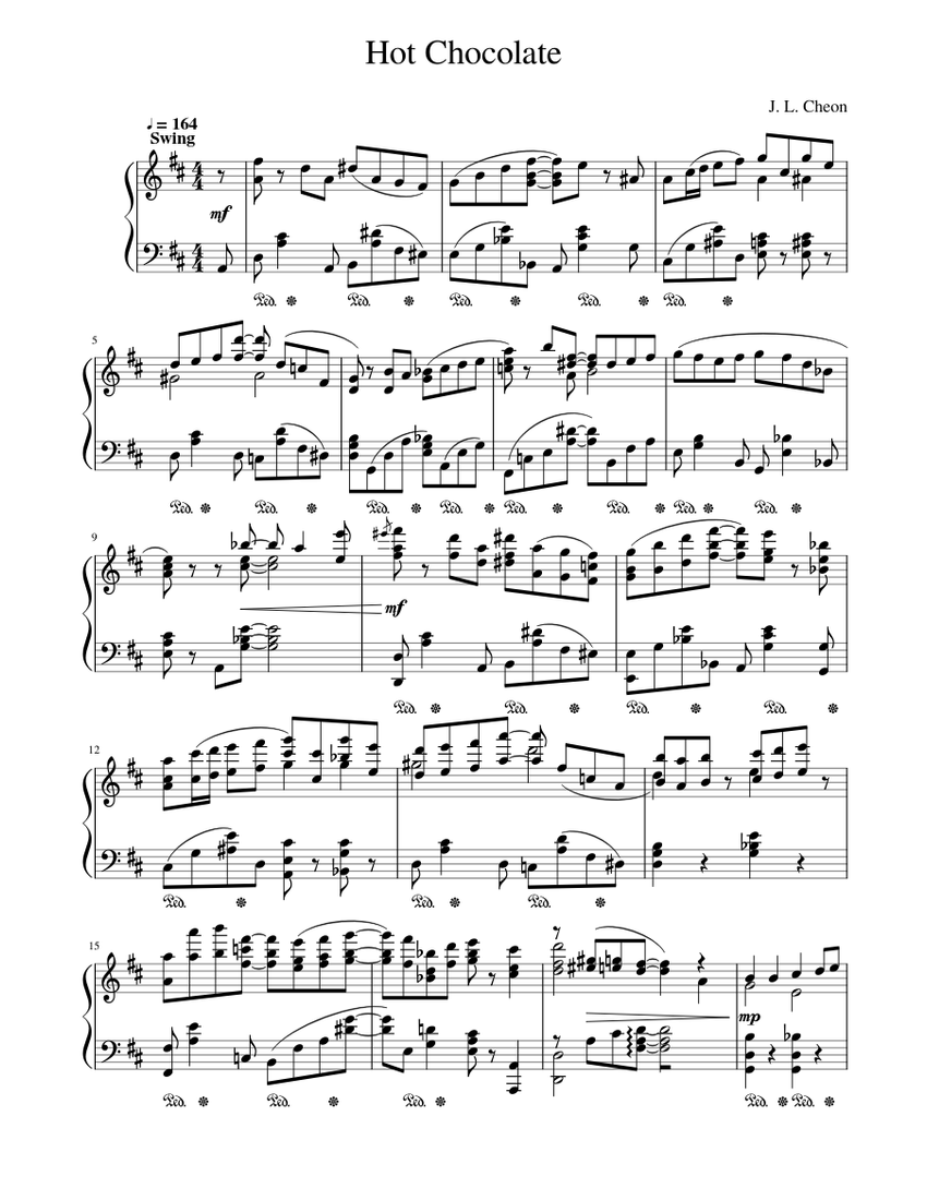 Hot Chocolate Sheet Music for Piano (Solo) | MuseScore.com