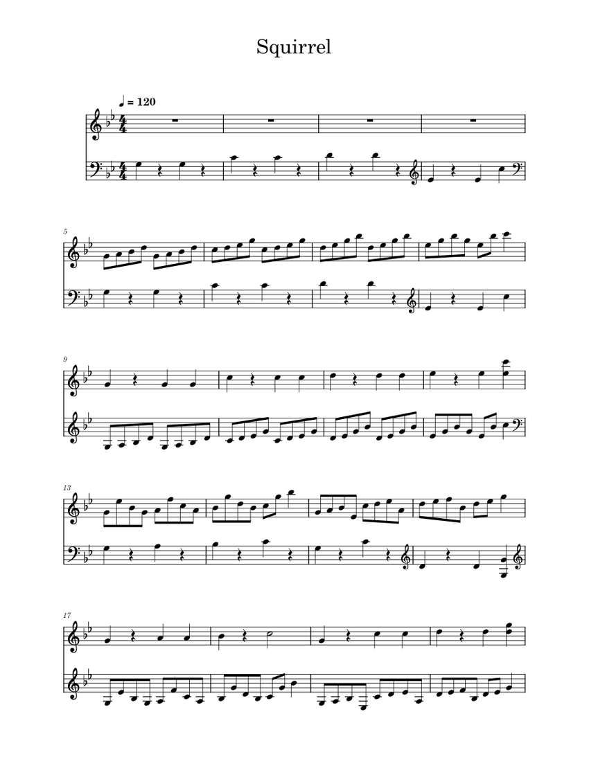 Squirrel Sheet music for Piano (Solo) | Musescore.com