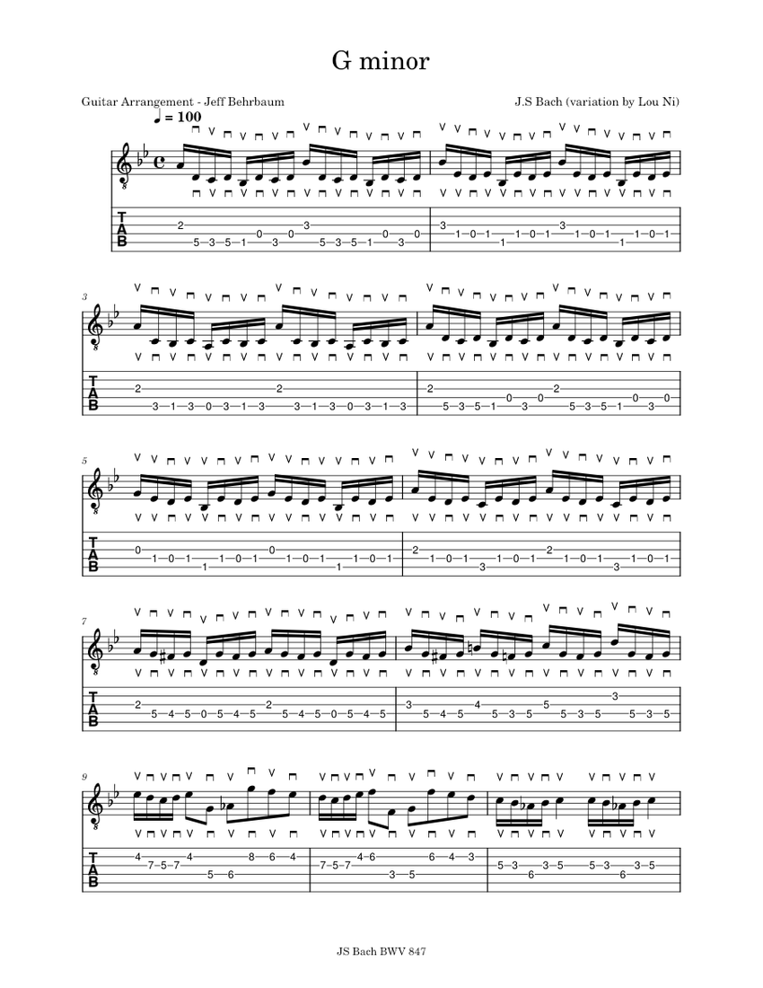 Bach G-Minor – Johann Sebastian Bach Bach G-minor (Guitar) Sheet music for Guitar (Solo ...