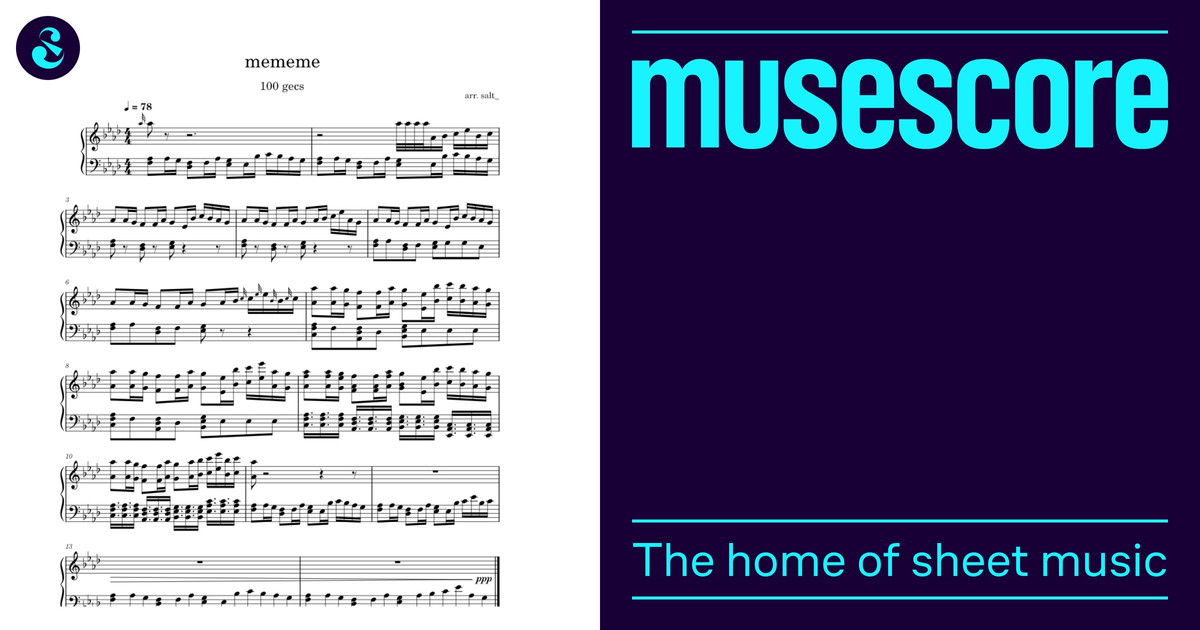 mememe – 100 gecs Sheet music for Piano (Solo) | Musescore.com